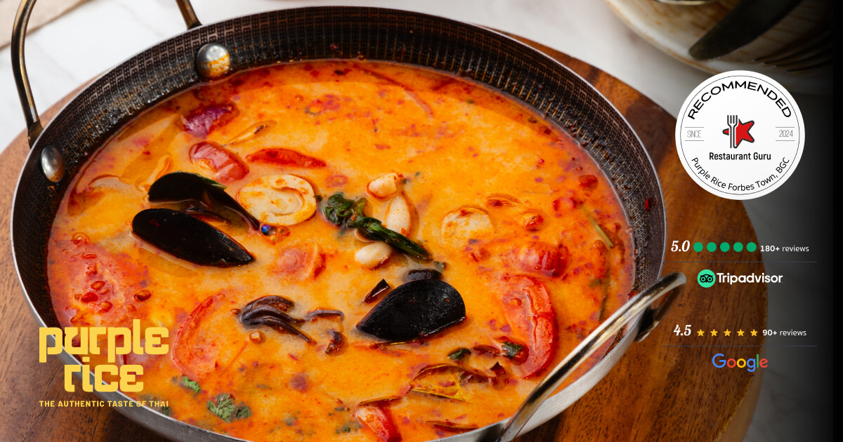 Purple Rice In BGC Thai Food Menu | Purple Rice